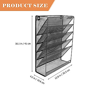 NOLITOY File Rack Manilla Folders 8.5 x 11 Multi- Layer File Container Wall Mounted Paper Organizer Metal Bookshelf Office Tray Office Folders Hanging File Holder File Organizer for Wall