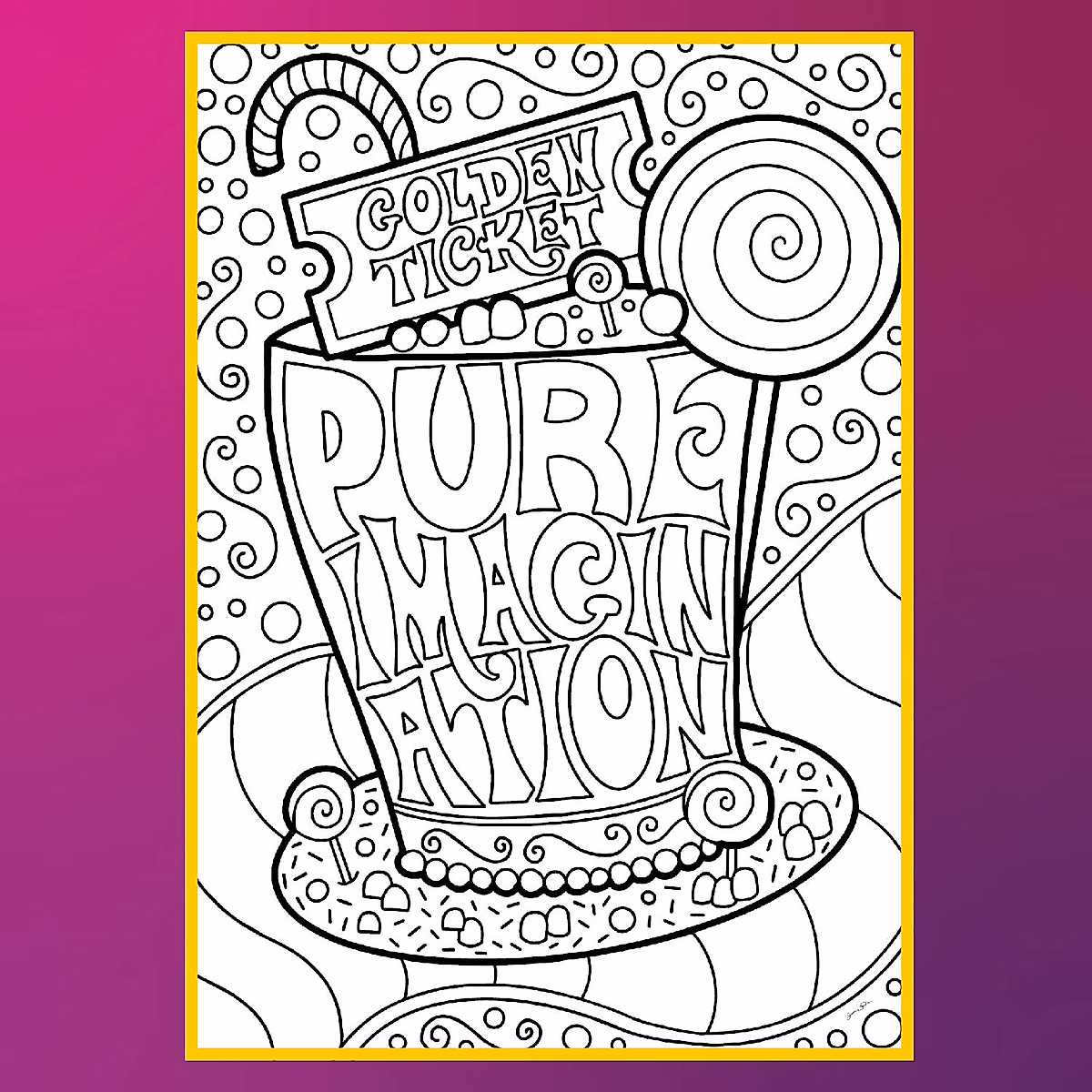Coloring Broadway - Charlie and The Chocolate Factory Inspired Coloring Pages (Set of 4) “Pure Imagination” Collection, Broadway Musical Merchandise, Ideal Gift for a Broadway Theater Lover