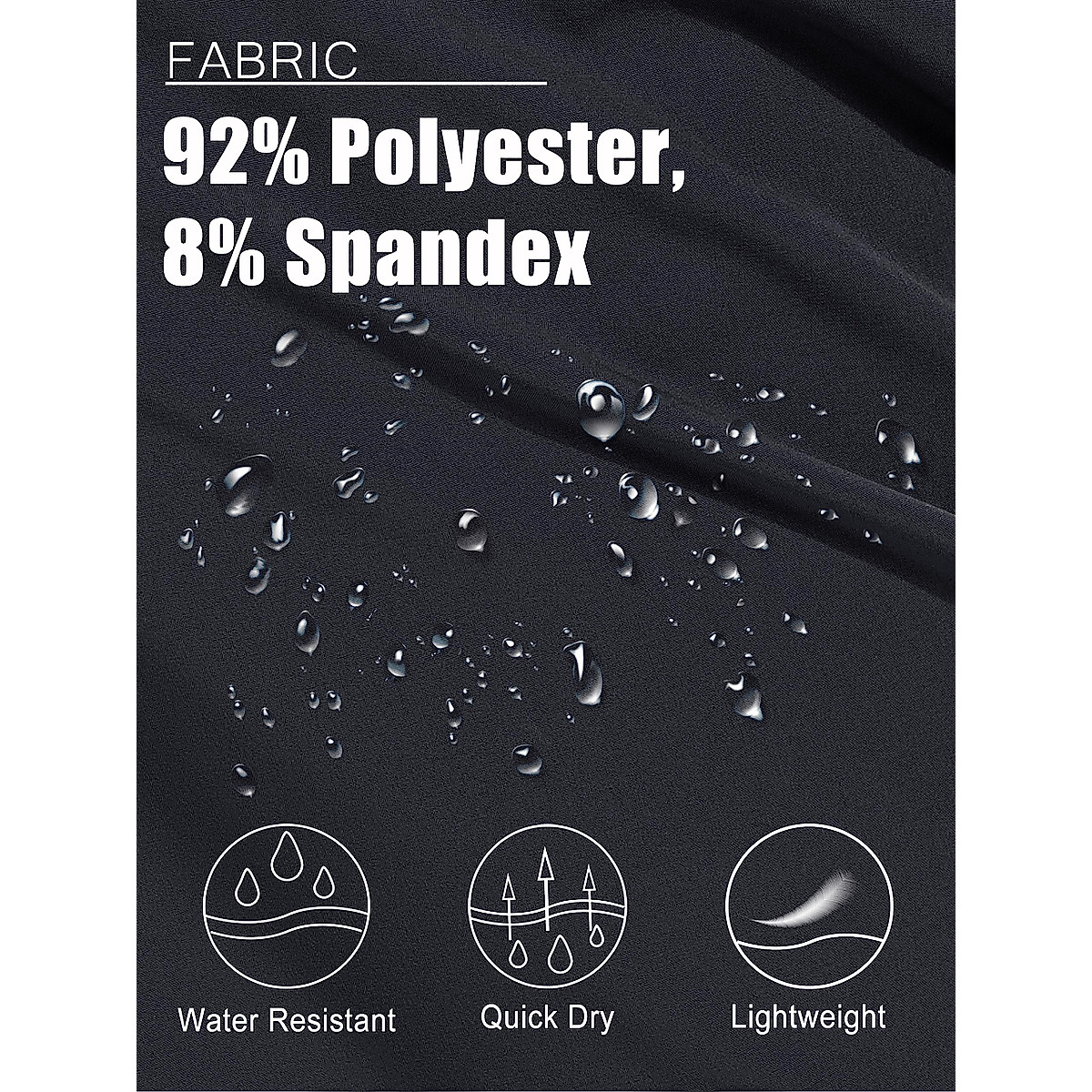 MAGCOMSEN Hiking Shorts Woman Lightweight 8 Inch Inseam with Pockets Water Resistant Running Shorts Black M