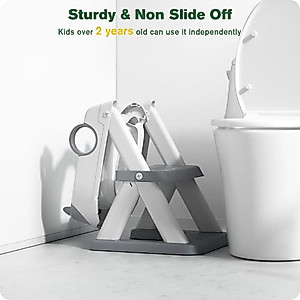 Rabb 1st Potty Training Seat, Upgrade Toddler Toilet Seat for Kids Boys Girls, 2 in 1 Potty Training Toilet for Kids, Splash Guard Anti-Slip Pad Step Stool