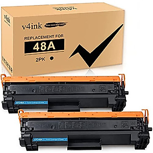 v4ink 2-Pack Compatible 48A Toner Cartridge Replacement for HP 48A CF248A Toner Black Ink for use in HP Pro M15w M15a M16w M16a MFP M29w M29a M28w M28a Printer