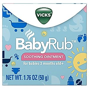 Vicks BabyRub Chest Rub Ointment with Soothing Aloe, Eucalyptus, Lavender, and Rosemary, from the makers of VapoRub, 1.76 oz