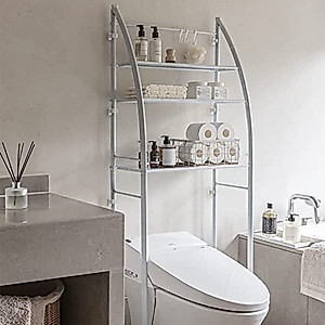 Dulce Domi 3-Shelf Bathroom Organizer Over The Toilet Storage, Bathroom Shelves Over Toilet, 27” L x 10” W x 66”H