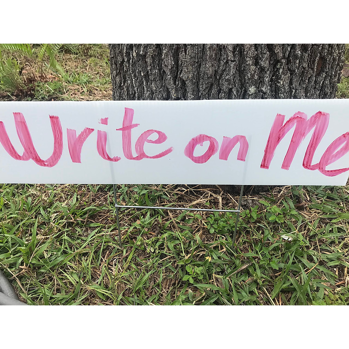 Yard Signs Pkg of 10 White Signs 6''x24'' & 10 Metal Stake H-Frame 9''x12'' for Garage Sale, for Rent, Open House, Estate Sale, Now Hiring, or Political Lawn Signs, Yard Signs (10Sign6x24&10Stake12)