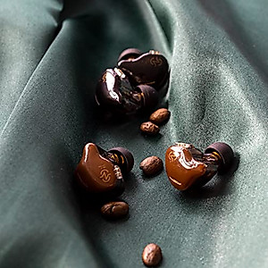 YINYOO in Ear Monitor Headphones CCZ Coffee-Bean IEM HiFi in-Ear Earbuds Earphone with 1DD, Immersive Bass Sound for Singers, Musicians, Stage, Drummers for Church Gym Running(Without mic, Black)