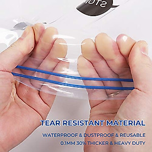 Vacuum Storage Bags, Compressed Air by Sitting, No Pump Needed, Double-Color Zip, for Clothes, Pillows, Towels, Blankets, White