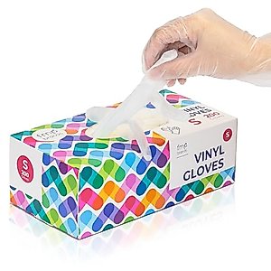 [200 Pack] Disposable Food Prep Vinyl Gloves Large L, Food Service Grade Kitchen Glove for Cooking Handling Serving Cleaning, Clear Powder Free, Latex Free