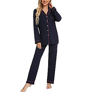 Leikar Pajama Set For Women Soft Long Sleeve Long Sleeve Sleepwear Pjs Lounge Sets