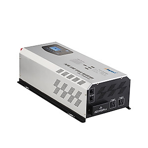 6000W Peak 18000watts Pure Sine Wave Power Inverter 24V DC to 120/240 VAC Split Phase with Battery AC Charger,Off Grid Low Frequency