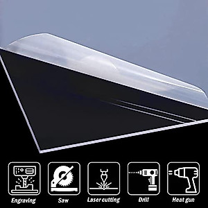 2 Pack Acrylic Sheet Plexiglass 24" x 36" x 1/8" Thick, Clear Cast 3mm 24x36 Large Plexi Glass Panel Use for Craft Projects, Picture Frames, Laser Engraving Sign Blanks or Cutting to Display Sizes.