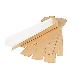 Restaurantware Bio Tek 11.8 x 2 x 1.3 Inch Hot Dog Trays 200 Open-Design Hot Dog Containers - Greaseproof Recyclable Kraft Paper Hot Dog Serving Trays