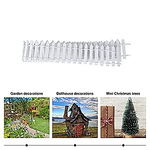 White Picket Fence Christmas Tree Fence Christmas Decorations Birthday Gift Kids Dollhouse Panel Fence Miniature Fence for Crafts Glass Panel Small Wooden Baby Ornaments
