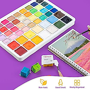 MIYA Gouache Paint Set 50 Colors - 36 * 30ml + 14 * 60ml, Jelly Cup Design Paints, Non Toxic for Artist, Student & Kids, Gouache Watercolor Painting…