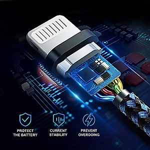 Charger iPhone Cable Cord [Apple MFi Certified] 4 Pack 3/3/6/6 FT USB Lightning Cable Nylon Braided Fast iPhone Charging Cord Data Sync USB Wire For iPhone 14/13/12/11Pro/11/XR/X/8/7/6/5,ipad, AirPods