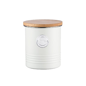 Typhoon Living Airtight Coffee Storage Canister with Bamboo Lid, 1 Litre, Cream