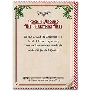Brainbox Candy - Rude Christmas Card - 'Rockin Around The Christmas Tree' - Cheeky Xmas Songs | Carols - Funny Festive Seasonal Humour Cards - For Him Her Men Woman Friends - Merry Christmas