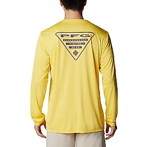 Columbia Men’s PFG Terminal Tackle Destination Long Sleeve, Sun Protection, Carbon/USA, XX-Large