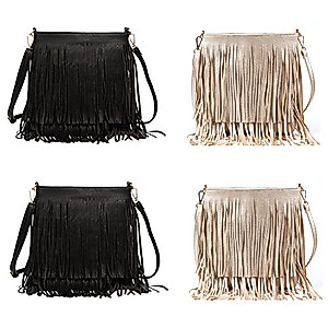 Lanpet Women Fringe Tassel Cross Body Bag Leisure Shoulder Bag