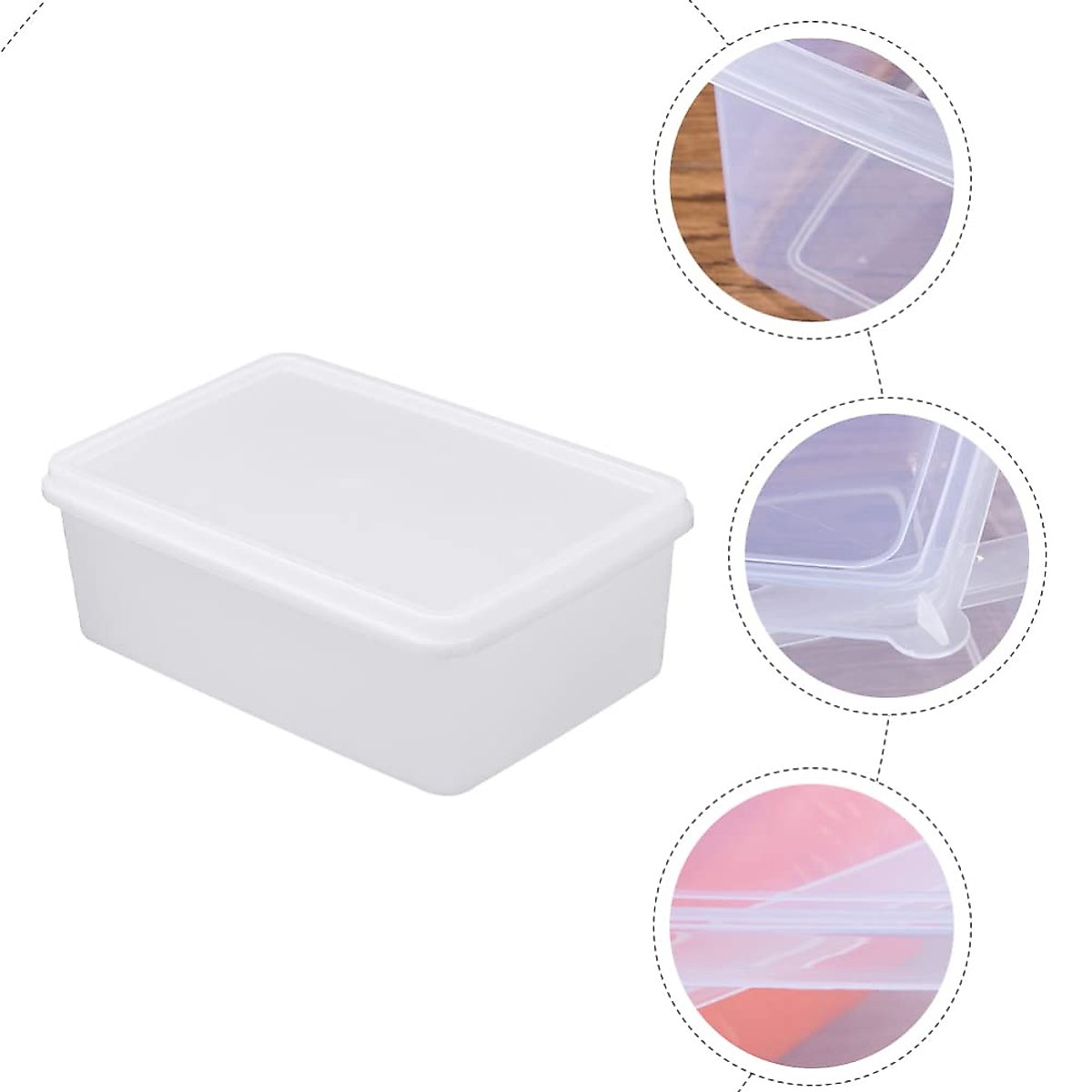 Cabilock Fridge Boxes 6Pcs 0.5L Convenient Food Storage Containers with Lids Daily Use Freezer Boxes Food Meal Prep Containers Lightweight Reusable