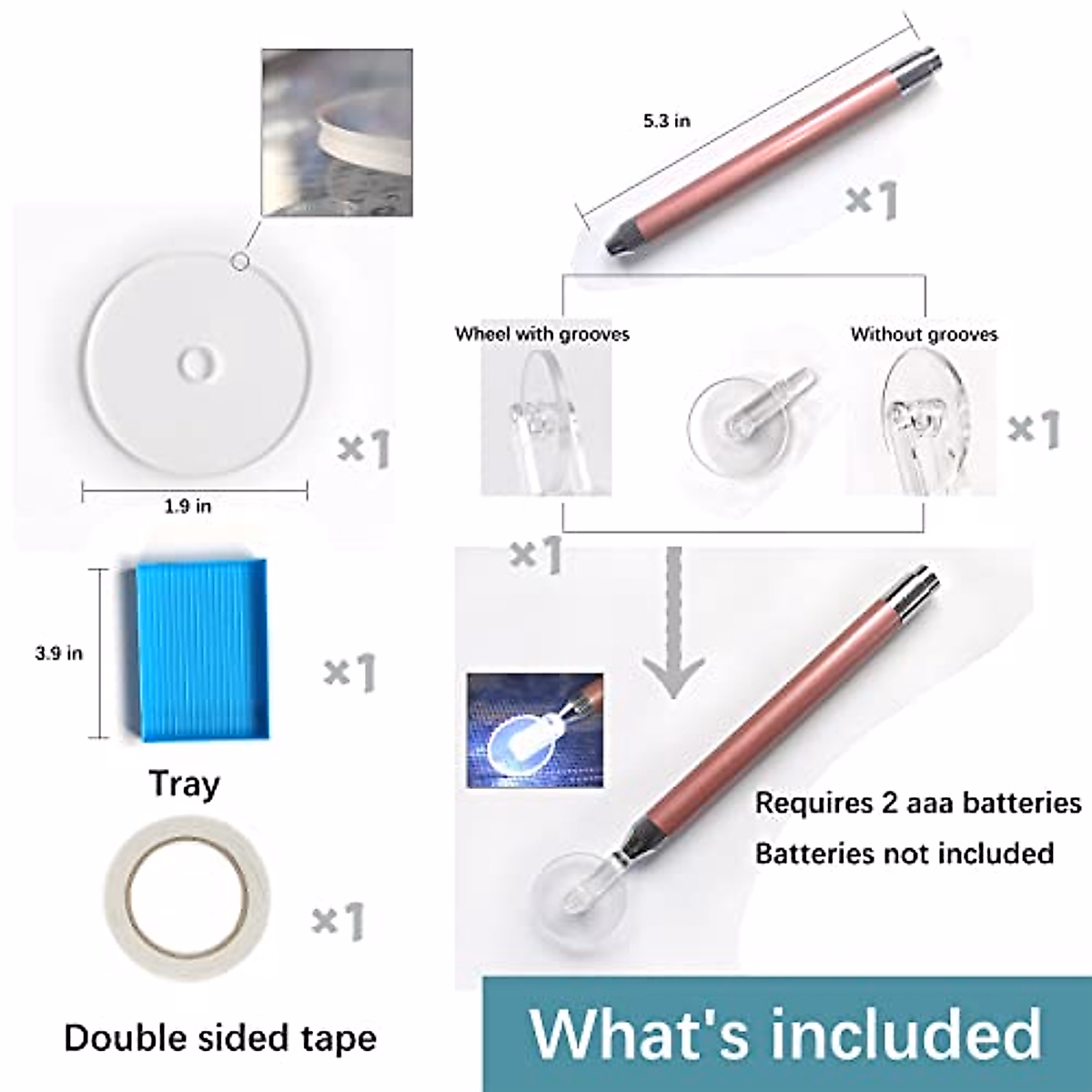 Diamond Painting Wheel Tools with Groove,New Type of Gem Art Pen,Accessories That can Make Jewel Art Faster and neater,Both Square and Round Drills are Suitable,Dimond Art Supplies Kits. … (Gold)