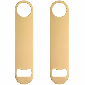 WAYTOSUC 2Pcs Gold Stainless Steel Flat Bottle Opener, Heavy Duty Bartender Beer Bottle Opener for Bar Home Kitchen Restaurant (2, Gold)