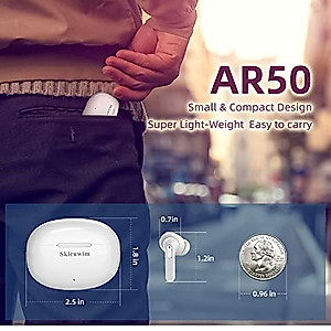 Active Noise Cancelling Headphones,Really ANC,HiFi Stereo ENC Bluetooth Earbuds, Transparent Mode Wireless Headphones Deep Bass Headset, 40 Hours Playtime for Phone Call or Music (pearl white)