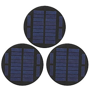Solar Panel, 3Pcs Round Solar Panel Module, Upgraded Portable Solar Panel, Cell Power Module, Polysilicon DIY Industrial Supplies