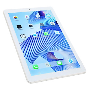 Honio Tablet PC, Silver 100-240V 5G WiFi Dual Card Dual Standby 4GB RAM 64GB ROM 10.1 Inch Tablet 10 (US Plug)