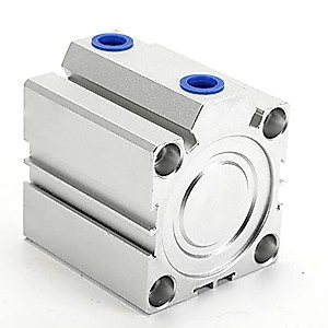 Othmro SDA25 x 10 Sealing Thin Air Cylinder Pneumatic Air Cylinders, 25mm/0.98inch Bore 10mm/0.39inch Stroke for M5 Aluminium Alloy Pneumatic Components for Pneumatic and Hydraulic Systems 1pcs