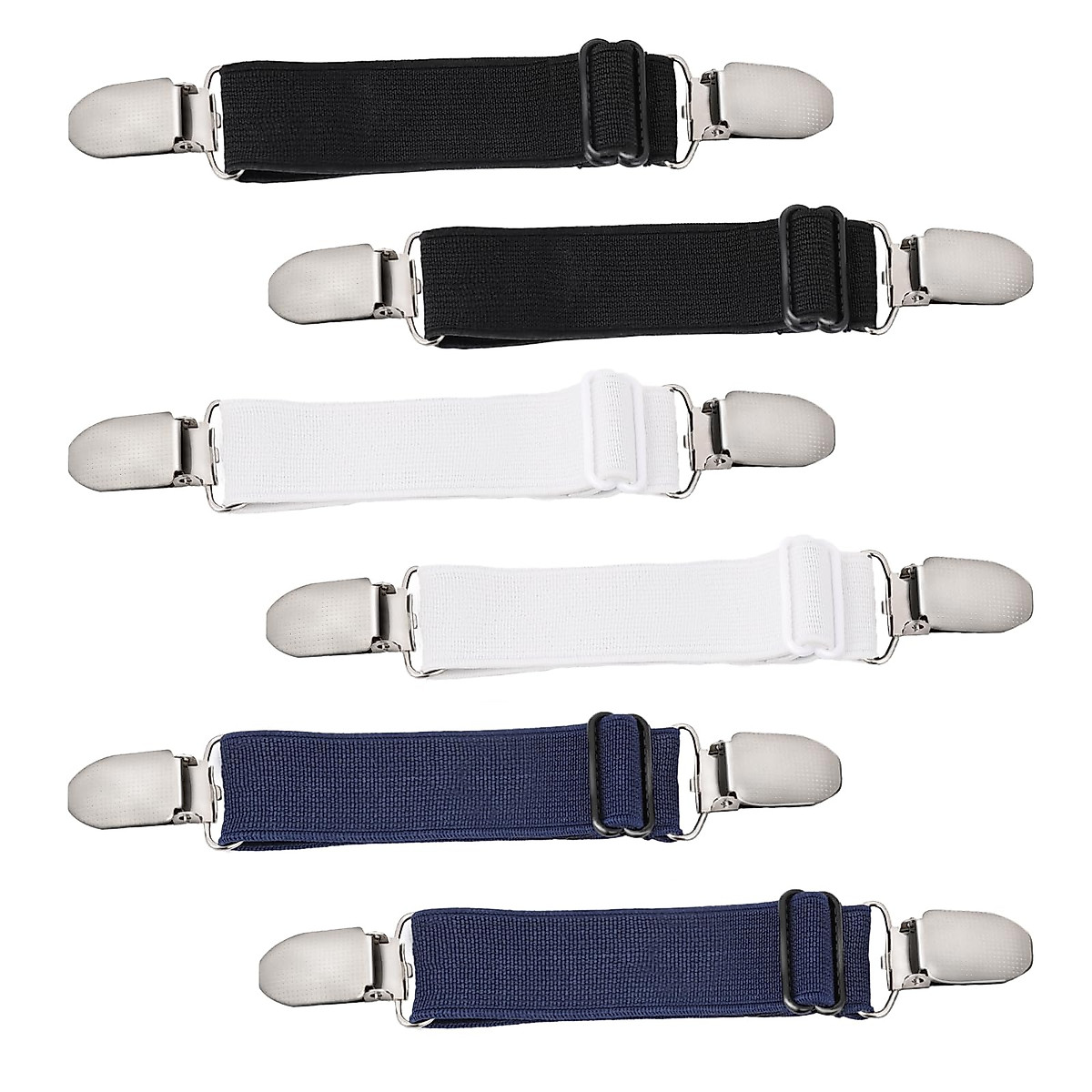 Mozeat Lens 6 Pcs Adjustable Hip Elastic Belt, Elastic Band for Sewing Pant Waist Tightener Pant Elastic Belt Clip Women Men Back Cinch for Jeans Pants Dresses