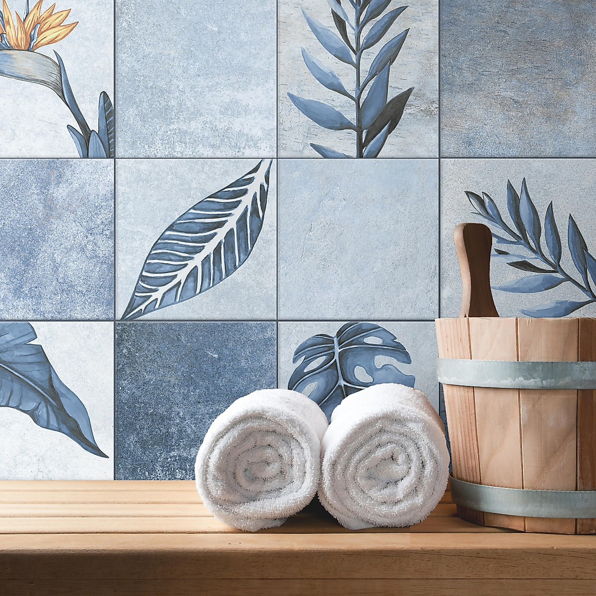 Merola Tile Nusa Sapphire 9-3/4" x 9-3/4" Porcelain Floor and Wall Tile