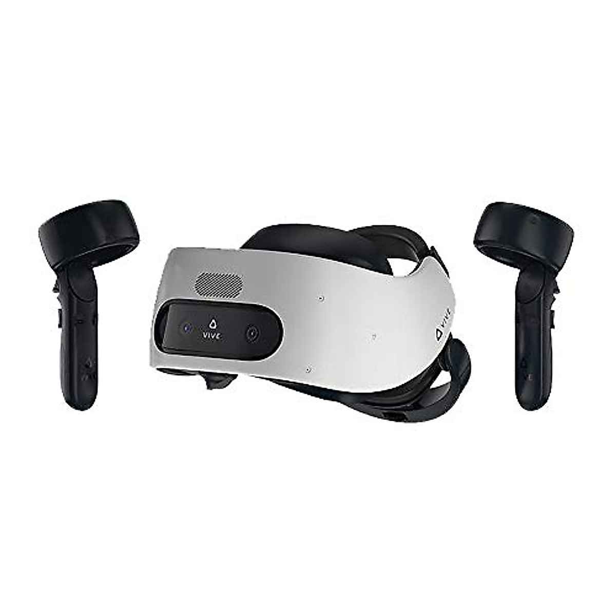 HTC Vive Pro Focus Plus 6DOF VR Headset in Almond White Bundle Including VR Headset, Controllers, face Cushion, QC 3.0 Charger and USB Type-C Cable