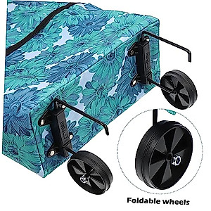 LABRIMP Shopping Bag with Wheels Collapsible Grocery Bag Trolley Bag with Wheel Grocery Storage Pouch Hand Cart Foldable Shopping Bag for Groceries Shopping Cart Fruit Oxford Cloth