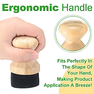 Threlaco 3 Pcs Cutting Board Oil Applicator with Wood Cutting Board Oil Wax Set Cutting Board Wax Conditioner for Butcher Block and Wooden Kitchen Tools Cutting Round Board Oil Scrub Brush