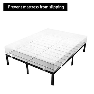 Woozuro Non Slip Mattress Gaskets for Bed Frame, Mattress Holder in Place Gripper， Keep Mattress from Sliding Stopper, 6 Pcs White Baffle Fit for Box Spring, Wide Applicability