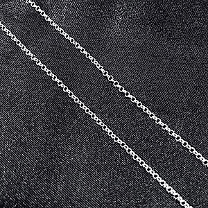 Gem Avenue Italian 925 Sterling Silver 1mm Rolo Sturdy 24 inch Chain Necklace for Women