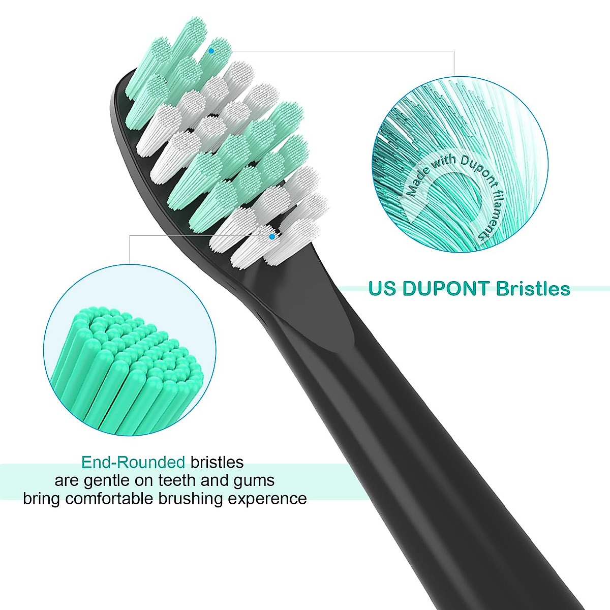 Relax Artist Toothbrush Replacement Heads Compatible with Fairywill Toothbrush Heads Handle Fairywill FW-507/508/551/515/917/959/2011 FW-D1/D3/D7/D8 for Fairywill Electric Toothbrush 8 Count