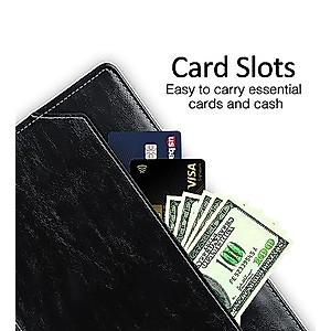 Anpredo Case for Galaxy Tab A8 10.5 Inch 2022, Hand Strap, Card Slots, Business Folio Stand Protective Smart Cover for Samsung A8 Tablet Model SM-X200/X205/X207, Black