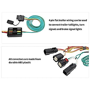 Oyviny Custom 4 Way Flat Trailer Wiring Harness 56120 for Ford Edge 2011-2014, Edge Trailer Hitch Wiring