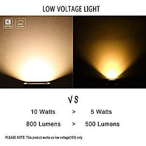 GLW 10W LED Landscape Lights 12V Low Voltage Outdoor Spotlights Warm White 3000K IP65 Waterproof with Spike Stand for Garden,Yard,Deck,Step [4 Pack]