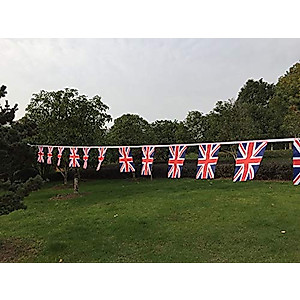 XCFH 114PCS United Kingdom UK Banner String,150 Feet British Union Jack Pennant Flags Party Decorations Supplies for Olympics,Indoor and Outdoor Flags,Sports Events,International Festival…