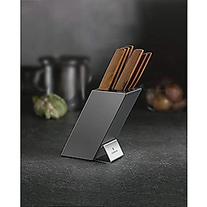 Victorinox Swiss Modern Knife Block - Knife Block with Knives - Includes Santoku Knife, Bread Knife, Chef's Knife & More - Premium Kitchen Accessories - Walnut Wood Handles, 6-Piece Set