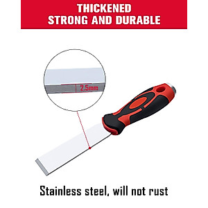 ROTATION Soft Grip, Heavy Duty, Scraper with Hammer End, 1.2", Stainless Steel Putty Knife, 1.2 inch, extra thick