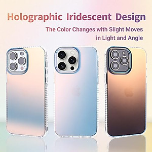 Dosanlues Holographic Iridescent Phone case for iPhone 12 Pro Max, [10FT Drop Protection] Translucent Matte Hard PC Back with Soft Silicone Edge Slim Protective for iPhone 12 Pro Max Case 6.7"