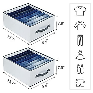 Drawer Closet Organizers storage for Clothing,Underwear Drawer Organizer Clothes,Clothes Organizer for Folded Clothes,PP Plate Nylon Mesh Foldable Wardrobe Clothes Organizer for Jeans(8Grids)