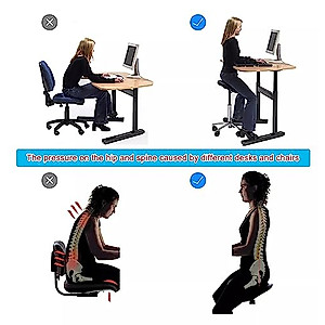 Generic Ergonomic Saddle Chair with Back Support, Split Seat Dental Rolling Stool for Medical Office and Home Use - Two Tilting Options Available