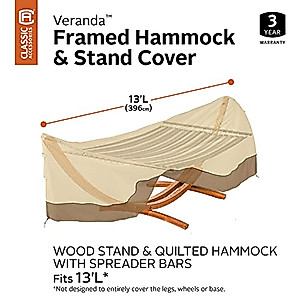 Classic Accessories Veranda Water-Resistant 13 Foot Framed Hammock & Stand Cover, Patio Furniture Covers