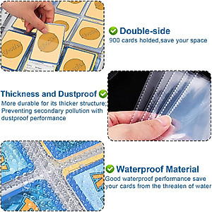 Trading Card Binder Holder, 9 Pocket Card Binder for Cards Fits 900 Cards with 50 Removable Sleeves, Card Collection Binder Album Book Case for Boys Girls Toys