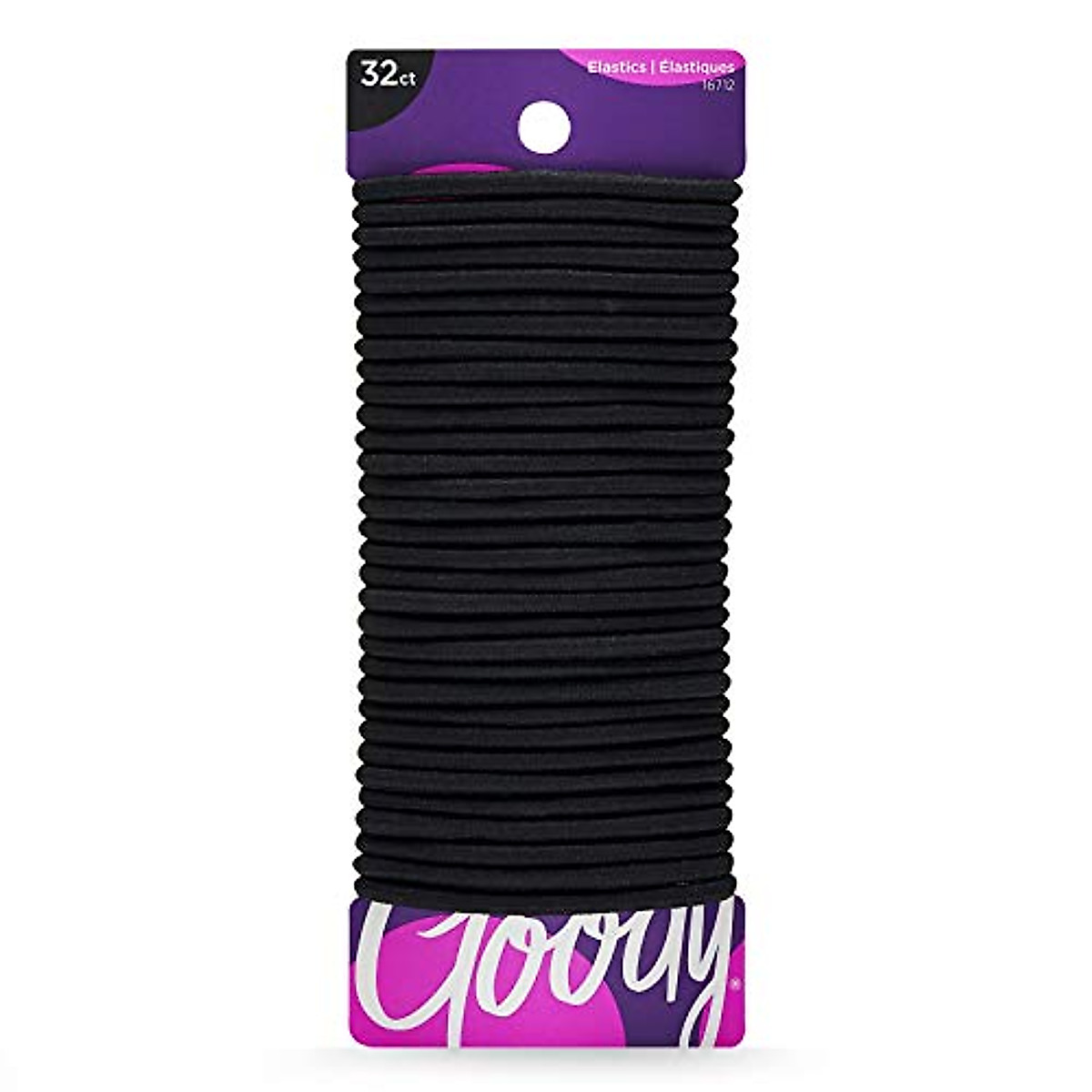 Goody Hair Women's Braided Hair Elastics Black 4mm for Medium Hair, 32 Count (Pack of 1)