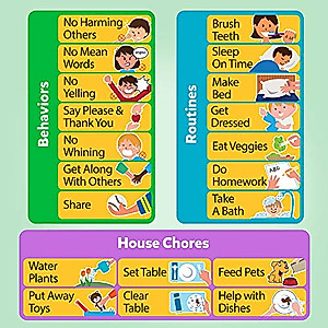 D-FantiX Magnetic Responsibility Chart, Chore Chart for Multiple Kids, My Star Reward Chart Daily Routine Good Behavior Charts Dry Erasable for Toddlers at Home